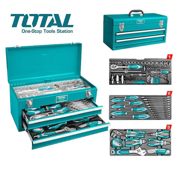 TOTAL THPTCS70971 - 97 Pc Tool Chest Set with 2 Drawers & Mechanics ...