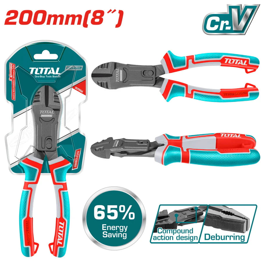TOTAL THTC530806 - 8" Compound Action Diagonal Cutter, Cr-V, 65% Energy ...